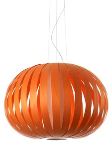 Zaoblené závěsné svítidlo z pruhů dřevěné dýhy Poppy  Zaoblené závěsné svítidlo z pruhů dřevěné dýhy Poppy Dekor: Oranžový, Průměr a výška: ø 630 mm x…