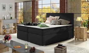 Postel Boxspring Divalia 200x180, černá (látka - bd 02)