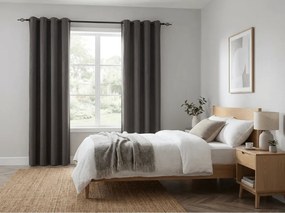 Zatemňovací závěs DUNES VELVET 140x250 cm, tmavě šedý Zavěšení: Kovové kroužky
