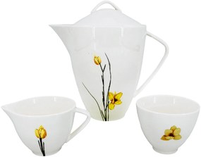 by inspire čajová porcelánová souprava spring - konvice 1600 ml, mléčenka 150 ml, cukřenka 150 ml