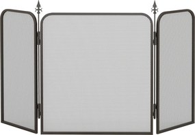 HOMCOM Ochrana krbu, skládací ochranná clona se 3 panely, ochranný štít proti jiskrám pro obývací pokoj, ložnici, kov, 96 x 56 cm, černá | Aosom