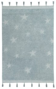 Lorena Canals, Přírodní koberec, ručně tkaný Hippy Stars Aqua Blue, 120x175, modrá, dětský pokoj