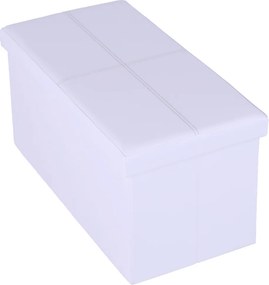 Skládací taburet, bílá ekokůže, IMRA