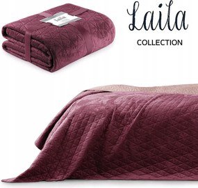 Ameliahome Laila Přehoz Lisovaný Styl Glamour Velvet, P -170x270- Bordový