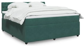 Box spring postel s matrací tmavě zelená 180x200 cm samet 3287815