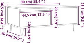 vidaXL Konferenční stolek 90 x 50 x 36,5 cm kompozitní dřevo [830809] Barva: Betonová šedá