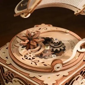 ROBOTIME Hrací skříňka Gramofon Diva / Dřevěné 3D puzzle / 200+ dílků