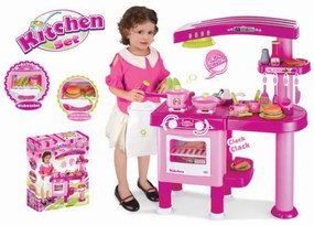 G21 Dětská kuchyňka velká s příslušenstvím růžová G21-690665