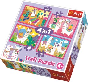 Puzzle trefl puzzle veselé lamy 4v1 (35,48,54,70 dílků)