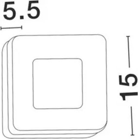 NV 9529721 Venkovní nástěnné svítidlo TUNE černý hliník a akryl LED 9W 3000K 100-240V 115st. IP65 - NOVA LUCE