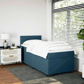 Box spring postel s matrací modrá 80 x 200 cm samet 3288466