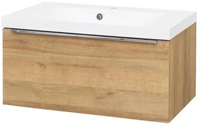 Mereo Mereo, Mailo, koupelnová skříňka s umyvadlem z litého mramoru 81 cm, chrom madlo, CN526M