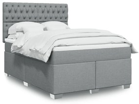 Box spring postel s matrací světle šedá 160 x 200 cm textil 3290546
