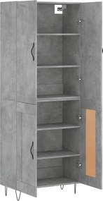 Skříň highboard betonově šedá 69,5x34x180 cm kompozitní dřevo 3198077