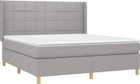 Box spring postel s matrací světle šedá 160 x 200 cm textil 3132001