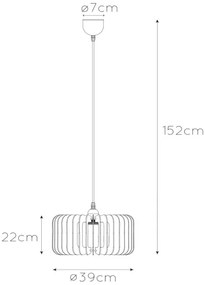 Lucide 46406/39/76 - Lustr na lanku ETTA 1xE27/40W/230V pr. 39 cm dřevo