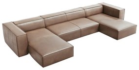 Světle hnědá kožená rohová pohovka (do "U") Madame – Windsor &amp; Co Sofas
