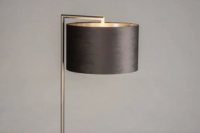 Stojací designová lampa Pallas Black and Silver Steel