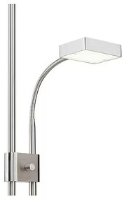 German Stojací LED lampa Texas / 2 lampy / 180 cm / 6 W / 16 W / ocel / stříbrná