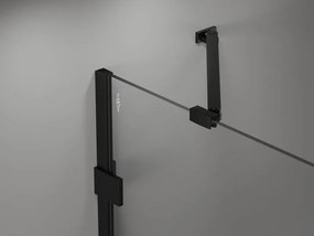 Mexen Lunar sprchové dveře výklopné levé 140 cm, transparentní, černé - 834-140-000-70-00-L