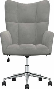Relaxační křeslo světle šedé samet 328161