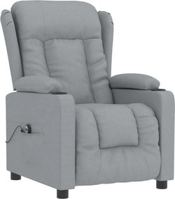 Elektrické polohovací křeslo světle šedé textil 3098777