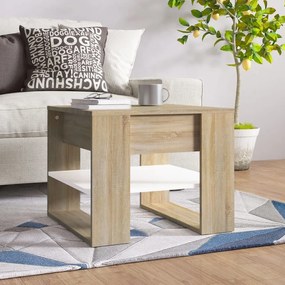vidaXL Konferenční stolek 55,5x55x45 cm kompozitní dřevo [816932] Barva: bílá s vysokým leskem