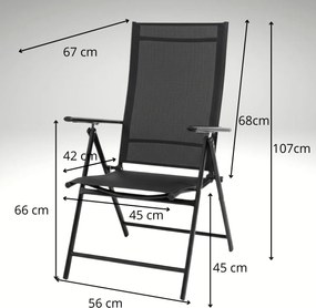 Vikio Zahradní set 140x80 pro 6 osob V136-140 černá