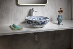 Sapho, PRIORI keramické umyvadlo, průměr 41cm, 15cm, modrá/šedá, PI020