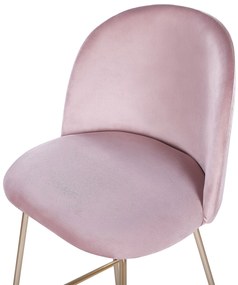 Sada 2 sametových růžových barových židlí ARCOLA Beliani