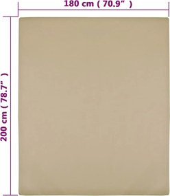 Jersey prostěradlo taupe 180x200 cm bavlna 136228