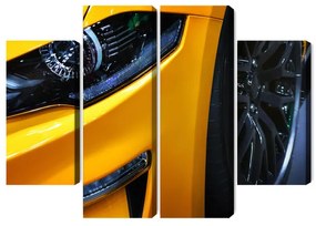 Vícedílný obraz Přední Část Žlutého Sportovního Vozu Nedostatek Nedostatek Přírodní plátno 80x60