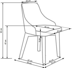 Jídelní židle Toledo V, šedá / bílá