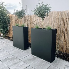 Květináč ELEMENTO, ocel, šířka 75 cm, černý