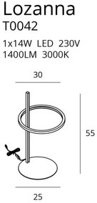 Maxlight T0042 Stolní lampa LOZANNA zlatá