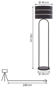 Lindby Tsomo stojací lampa látka Ø 40 cm