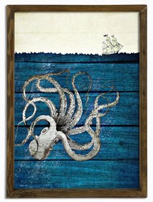 Nástěnný obraz Octopus 50x70 cm modrý