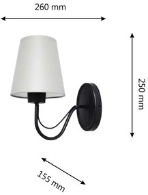 Nástěnná lampa MALBO 1xE27/15W/230V šedá/černá