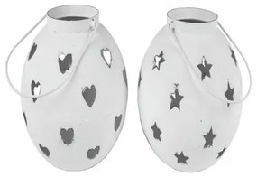 Ego Dekor EGO DEKOR Lucerna srdce/hvězdy, bílá, 14x14x14cm, balení obsahuje 2 kusy!