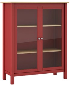 OnaDnes -20% Červená dřevěná vitrína Marckeric Misti 110 x 90 cm