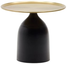 OnaDnes -20% Černo-zlatý kovový odkládací stolek Kave Home Liuva 52 cm