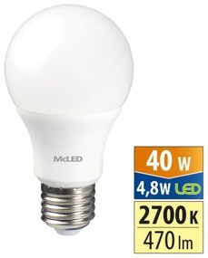 LED žárovka E27 McLED 4,8W (40W) teplá bílá (2700K) ML-321.096.87.0