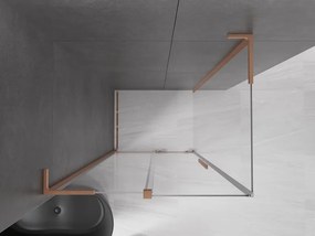 Mexen Velar L, sprchový kout s posuvnými dveřmi 100 x 75 cm, 8mm čiré sklo, měděná matná, 871-100-075-03-65