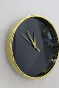Černo zlaté nástěnné hodiny 45cm