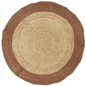 IB LAURSEN Jutový koberec Brown Edge 120 cm, přírodní barva, textil