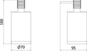 Mexen Triv, nástěnný dávkovač mýdla, černá matná, 70A33059-70B
