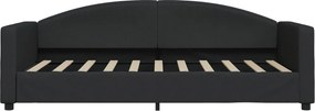 Válenda s přistýlkou a zásuvkami černá 90 x 190 cm textil 3197236