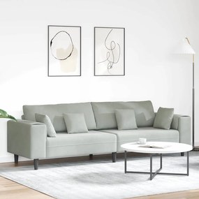 Pohovka Světle šedá 250 x 77 x 76 cm samet 3335153