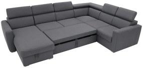 Casarredo - Komfort nábytek Rozkládací sedací souprava do U SELECT pravá, látky A1 | barva: N7 černá,potah: rosario 53