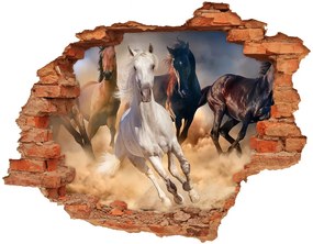 Wallmuralia Fototapeta díra na zeď 3D Koně ve cvalu 90x70 cm